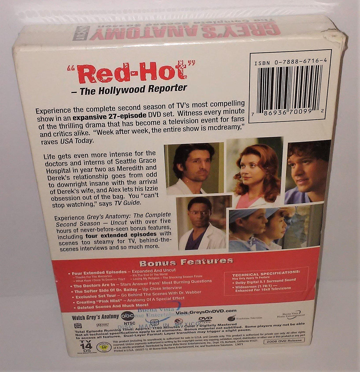 GREY'S ANATOMY The Complete Second Season UNCUT DVD Box Set – Sandee's ...